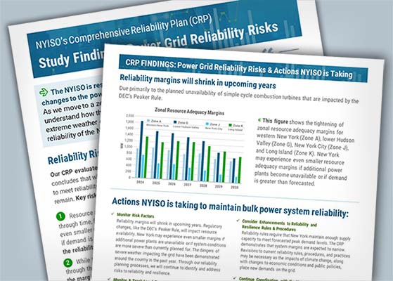 DATASHEET: Study Examines Power Grid Reliability Risks - NYISO